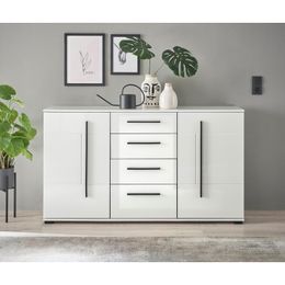 Home Affaire Sideboard &raquo;Cantara, moderner Schrank, Kommode in Eiche Evoke, Wei&szlig; oder Kaschmir&laquo; schwarze Stangengriffe, ausreichend Stauraum, 