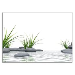 Artland K&uuml;chenr&uuml;ckwand &raquo;3 D Steine&laquo; Alu Spritzschutz mit Klebeband, einfache Montage wei&szlig; Aluminium B/H: 70cm x 50cm