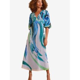 Love & Roses Kleid Damen Gr&ouml;&szlig;e 40 azur / petrol / smaragd / wei&szlig; Sommerkleid