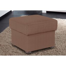 Sit & More sit&more Hocker &raquo;Benson&laquo; braun Luxus-Kunstleder;NaturLeder (der Sockel ist in passendem Kunstleder bezogen);Luxus-Microfaser Altara Nubuck B/H/T: 58cm