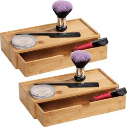 Wenko Aufbewahrungsbox &raquo;Terra&laquo; mit Schubf&auml;chern braun Bambus 2 Stk., B/H/T: 28cm x 6cm x 14cm