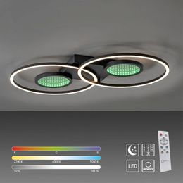 JUST LIGHT Deckenleuchte &raquo;TUNEL&laquo; LED-Board 1 Stk. warmwei&szlig; - kaltwei&szlig; schwarz 2, H: 7cm, 1 Stk.