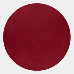 Ayyildiz Teppiche Hochflor-Teppich &raquo;POUFFY 5100 , auch als L&auml;ufer und Rund&laquo; rund 20 mm H&ouml;he L&auml;ufer, weicher glatter Softflor, Kaninchen Fell Haptik, waschbar rot 