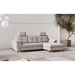Sit & More sit&more Ecksofa &raquo;Zora&laquo; wahlweise mit Schlaffunktion und Bettkasten grau 100% Polyester B/H/T: 262cm x 92cm x 164cm, Luxus-Microfaser Euphoria, 