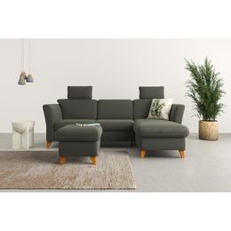 Home Affaire Ecksofa &raquo;Trelleborg L-Form&laquo; Federkern-Polsterung, wahlweise mit Schlaffunktion und Bettkasten grau 100% Polyester B/H/T: 249cm x 86cm x 