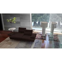 Calia italia 3-Sitzer &raquo;Toby Wing, 208 cm breit, Designsofa mit hohem Sitzkomfort&laquo; inklusive Sitztiefenverstellung, F&uuml;&szlig;e in Chrom gl&auml;nzend braun Leder 
