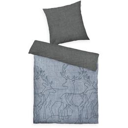 Tom Tailor HOME Wendebettw&auml;sche &raquo;Lennart in Gr. 135x200, 155x220 oder 200x200 cm, ideal f&uuml;r Weihnachten&laquo; 2 Stk. Flanell kuschelig warm im Winter, 