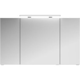 Badezimmerspiegelschrank &raquo;Serie 4010 Badezimmer-Spiegelschrank inkl. LED-Aufsatzleuchte&laquo; Badschrank 120 cm breit, 3 T&uuml;ren, 6 Glas-Einlegeb&ouml;den, inkl 