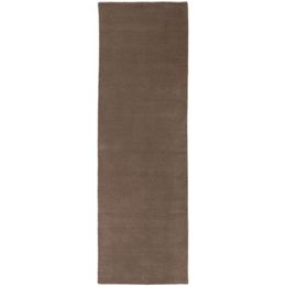 CarpetFine Wollteppich &raquo;Gabbeh Lola Uni&laquo; rechteckig 14 mm H&ouml;he mit nat&uuml;rlichem Pflanzenmaterial von Hand gewebt, auch in Rund grau Wolle B : 80cm 1 