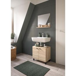 Welltime Badm&ouml;bel-Set &raquo;Tampa, best. aus Waschbeckenunterschrank und Spiegel, Breite 57cm,&laquo; Set, 2 Stk. tlg. braun Holzwerkstoff B/H/T: 57cmcm x 44cmcm