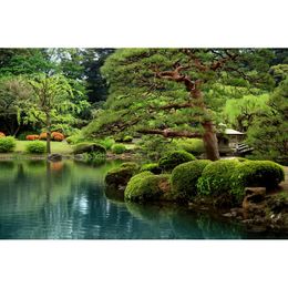 papermoon Fototapete &raquo;Calm Zen Lake&laquo; glatt bunt Vlies B/L: 3m x 2,23m, Bahnen: 6 Stk.