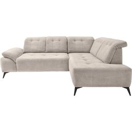 Home Affaire Ecksofa &raquo;Lazio modern und bequem, schmale Armlehnen, tolle Detailverarbeitung&laquo; zwei verschiedene Fu&szlig;farben w&auml;hlbar beige 93% Polyester, 7