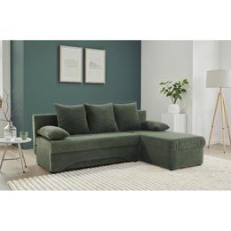 Jockenh&ouml;fer Ecksofa &raquo;L-Form, B: 191 cm,&laquo; Platzsparendes Schlafsofa & Eckcouch mit Bettkasten & Schlaffunktion gr&uuml;n Korpus: 100% Polyester;Kissen: 100% Polyester B