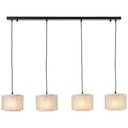 Brilliant Pendelleuchte &raquo;Odar&laquo; E27 1 Stk. 4 flammig, 113,5 cm H&ouml;he, E27, Metall/Textil/Papier, schwarz/beige schwarz 4, H: 113,5cm, 1 Stk.