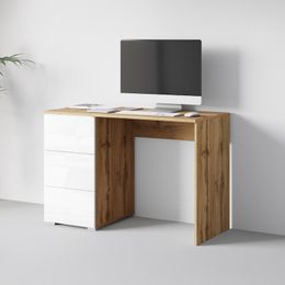 Home Affaire Schreibtisch &raquo;Vera, Computertisch mit LED-Beleuchtung&laquo; 1 Stk. tlg. Moderner Schreibtisch, Push-to-Open, 3 Schubladen, B 110 oder 150 cm 