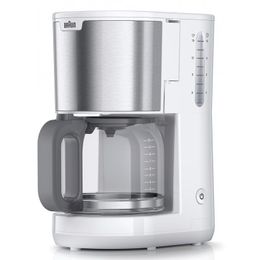 Braun Filterkaffeemaschine &raquo;PurShine KF1500 BK&laquo; 1,7 l Kaffeekanne Papierfilter 1000W, automatische Abschaltung, herausnehmbarer Filterkorb, Edelstahl wei&szlig; 