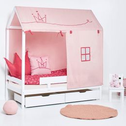 Hoppekids Kinderbett &raquo;ECO Comfort Bett&laquo; Hausbett mit Dach wahlweise mit Rausfallschutz wei&szlig; Liegefl&auml;che L&auml;nge B: 160cm x 70cm,mit Absturzsicherung