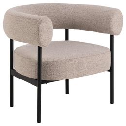 ACTONA GROUP Loungesessel &raquo;Oakfield, Polstersessel, Relaxsessel, mit Armlehnen, Hoher Komfort&laquo; Modern, Beiger Stoff, Schwarze Stel, Taschenfedern, 