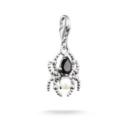 Thomas Sabo Damen Thomas Sabo Charm-Einh&auml;nger &raquo;True Romance Spinnen-Optik Charm - Original&laquo; mit Zirkonia (synth.) und S&uuml;&szlig;wasserzuchtperle schwarz 