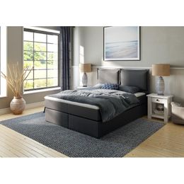 Home Affaire Boxspringbett &raquo;Lysann&laquo; 5fach verstellbares Kopfteil, in 4 Breiten, 3 Matratzenarten grau Liegefl&auml;che B/L: 160cm x 200cm, Gewicht bis: 80 