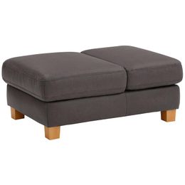 Home Affaire Polsterhocker &raquo;Dundee&laquo; mit Klappfunktion - wie ein Sessel nutzbar grau Luxus-Microfaser Lederoptik (100% Polyester) B/H/T: 75cm x 46cm x 