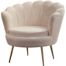 Salesfever Loungesessel &raquo;Sessel: Entspannung pur&laquo; Extravaganter Blickfang im stilvollen Muscheldesign beige Boucl&eacute; Stoff (100% Polyester), Metall 