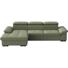 Sit & More sit&more Ecksofa &raquo;Viola, L-Form, B: 260 cm&laquo; optional Schlaffunktion,inkl Armteil- & Kopfteilverstellung gr&uuml;n 95% Polyester, 5% Polyamid B/H/T: 260cm x