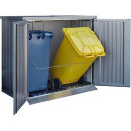 BioHort Bodenschutzplatte &raquo;Boden-Set f&uuml;r M&uuml;lltonnenbox Alex Duo&laquo; 142x94x4 cm, Alu-Bodenrahmen, Alu-Bodenplatte und Bodenschwellen-Rampe Aluminium B/H/L: 142cm
