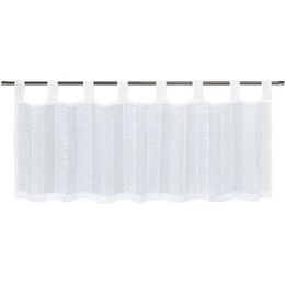 GERSTER Scheibengardine &raquo;Willi&laquo; Schlaufen 1 Stk. tlg. HxB: 50x150, mit gecrashtem Streifendesign wei&szlig; Polyester 50cm, Schlaufen, 150cm