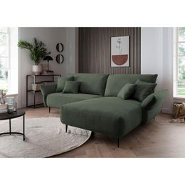 Home Affaire Ecksofa &raquo;Lazio modern und bequem, schmale Armlehnen, tolle Detailverarbeitung&laquo; zwei verschiedene Fu&szlig;farben w&auml;hlbar gr&uuml;n 93% Polyester, 7%