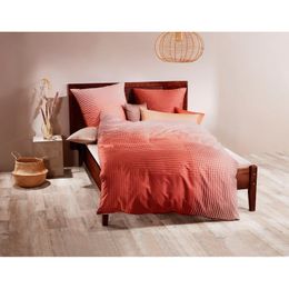 Kaeppel Bettw&auml;sche &raquo;MASTER 100% Baumwolle&laquo; 2 Stk. mit Karomuster, Markenrei&szlig;verschluss orange Mako-Satin, Obermaterial: 100% Baumwolle B/L: 135cm x 200cm, 1 