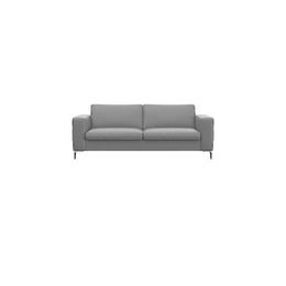 FLEXLUX 2,5-Sitzer &raquo;Fiore, superbequemer Sitzkomfort durch Kaltschaum im Sitz&laquo; breite Armlehnen, F&uuml;&szlig;e Alu+schwarz schwarz 100% Echteder B/H/T: 196cm x