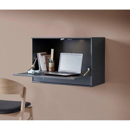 Schreibtisch &raquo;Mistral B&uuml;rotisch, Arbeitstisch, Tisch, Computertisch&laquo; mit LED Spot, B: 89 cm, Designm&ouml;belserie grau B/H/T: 89cm x 61cm x 42cm