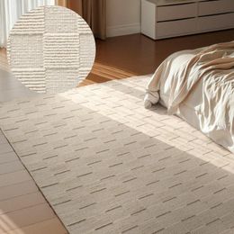 Villeroy & Boch Wollteppich &raquo;Scala&laquo; rechteckig 10 mm H&ouml;he Handgewebt, Wolle, Kariert, Natur, 3D-Struktur, Karo, Wohnzimmer Wolle B : 160cm 1 Stk., 10mm, L: 230cm