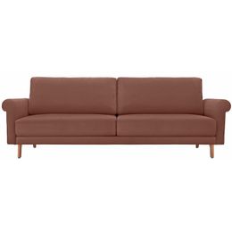 Creation BY ROLF BENZ 3-Sitzer &raquo;CR.450, Designsofa, Loungesofa&laquo; modern Landhaus, Breite 208 cm, F&uuml;&szlig;e in Nussbaum braun NaturLEDER OSKAR (echtes 