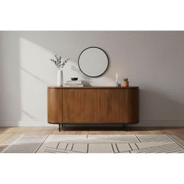 Sit Sideboard &raquo;MANGO NATURAL&laquo; 1 Stk. tlg. mit Lamellenfront beige Massivholz, Metall B/H/T: 170cm x 80cm x 45cm, 4 T&uuml;ren, Mango, 4 Stk.