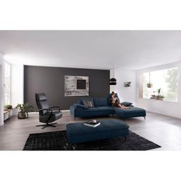 W.Schillig Ecksofa &raquo;valentinoo, Designsofa, bequem, elegant und zeitlos, L-Form&laquo; inklusive Hocker, mit Sitztiefenverstellung, Breite 299 cm blau 