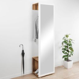OTTO home Garderobenschrank &raquo;Paris&laquo; moderne Garderobenschrank 190cm, mit Kleiderstange und Frontspiegel wei&szlig; wotan, B/H/T: 50cm x 190cm x 35cm