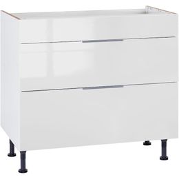 Optifit Kochfeldumbauschrank &raquo;Tara&laquo; mit Vollauszug und Soft-Close-Funktion, Breite 90 cm wei&szlig; wei&szlig;, B/H/T: 90cm x 87cm x 58,4cm