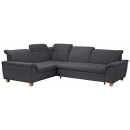 Home Affaire Ecksofa &raquo;Lyla fester Sitzkomfort, bequeme Armlehnen, Breite 275cm, L-Form&laquo; wahlweise mit R&uuml;ckenfunktion und Bettfunktion grau Luxus-