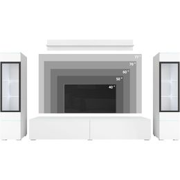 Home Affaire Wohnwand &raquo;VERA II&laquo; Komplett-Set, 4 Stk. tlg. wei&szlig; B/H/T: 260cmcm x 130cmcm x 33cmcm,mit Beleuchtung