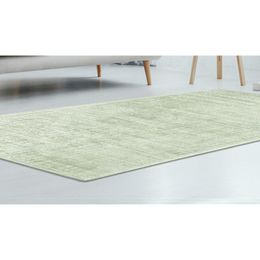 Padiro Teppich &raquo;Karma 125&laquo; rechteckig 8 mm H&ouml;he Handgewebter Teppich mit 3D-Design, weiche Haptik, pflegeleicht gr&uuml;n Viskose B : 80cm 1 Stk., 8mm, L: 150cm