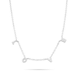 Tamaris Damen Silberkette &raquo;Schmuck Geschenk Silber 925 Halskette Love Letters&laquo; mit Zirkonia (synth.) silber Silber 925 (Sterlingsilber), L: 45 B: 