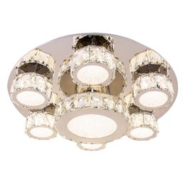 Globo LIGHTING LED Deckenleuchte &raquo;AMUR&laquo; LED-Modul 1 Stk. Tageslichtwei&szlig; Deckenlampe/rund/Wohnzimmer/Schlafzimmer/modern silber 1 Stk.