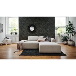 Home Affaire Ecksofa &raquo;Noord mit Kedernaht, Breite 227 cm, L-Form&laquo; Cord, Struktur, Webstoff, mit Wellenunterfederung, Massivholzrahmen beige 94% 