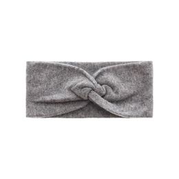 Zwillingsherz Damen Stirnband &raquo;"Classic"&laquo; Knoten vorn, Cashmere, Feinstrick grau Einheitsgr&ouml;&szlig;e