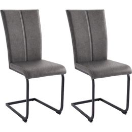 Home Affaire Freischwinger &raquo;Nils&laquo; (Set) 2 Stk.Stuhl belastbar bis 120 Kg, Gestell Metall im Chrom-Look oder Schwarz grau Holzwerkstoff, Metall, 
