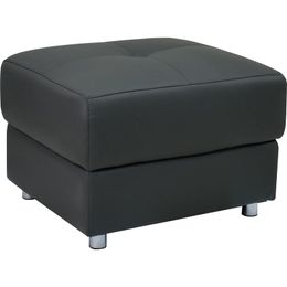 OTTO home Polsterhocker &raquo;Pareli&laquo; mit komfortablen Federkern und Stauraum grau Echtleder/Kunstleder B/H/T: 72cm x 47cm x 64cm, Echtleder Kunstleder