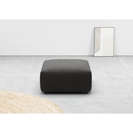 Home Affaire Hocker &raquo;Glimminge auch in Breitcord, Feincord und Easy care-Bezug&laquo; passend zur Serie "Glimminge" grau 100% Polyester B/H/T: 80cm x 42cm x