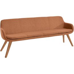 Musterring Essbank &raquo;Tavia&laquo; Stativgestell Wildeiche massiv ge&ouml;lt, Breite 180, 200 oder 220 cm orange 100% PES B/H/T: 200cm x 87cm x 66cm, Flachgewebe